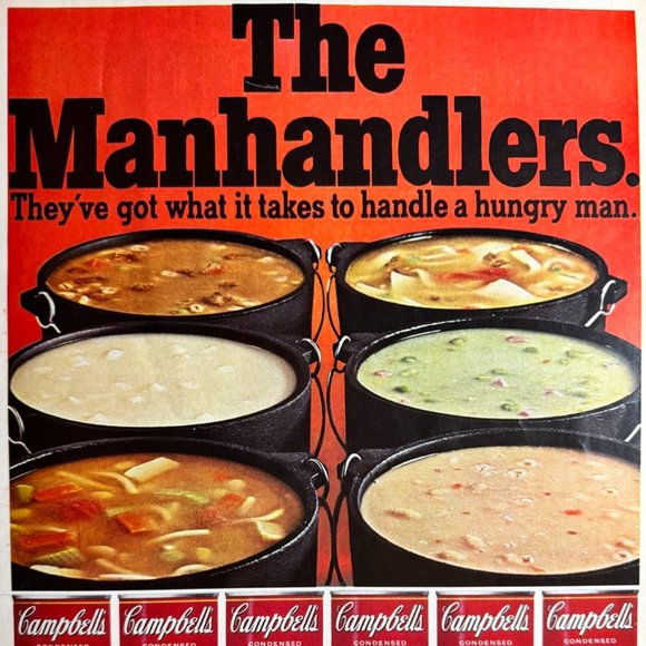 Campbell'S | Art | Vintage 968 Campbells Manhandlers Print Ad Soup Food ...